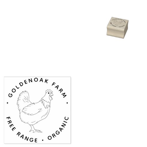 Simple Hand Drawn Personalized Chicken Egg Farm Rubber Stamp | Zazzle