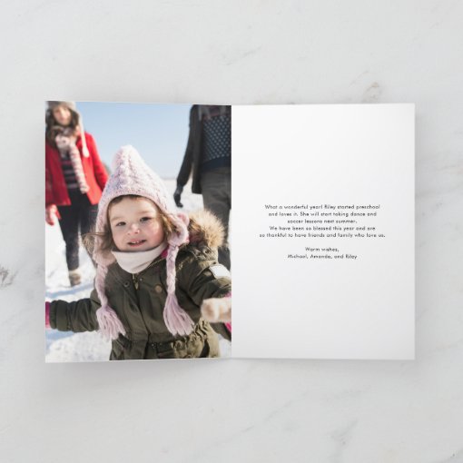 Simple Hand Lettered Script Red Heart Photo Holiday Card | Zazzle