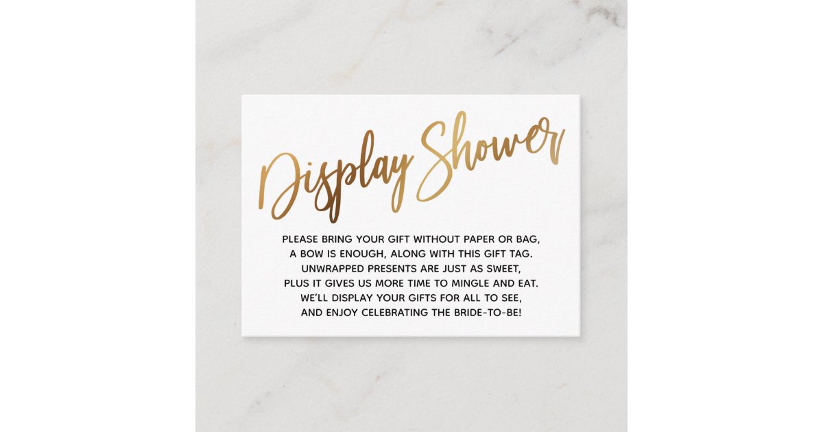 Simple Handwriting Display Bridal Shower Enclosure Card | Zazzle