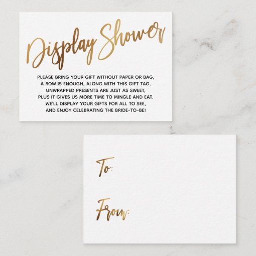 Simple Handwriting Display Bridal Shower Enclosure Card | Zazzle