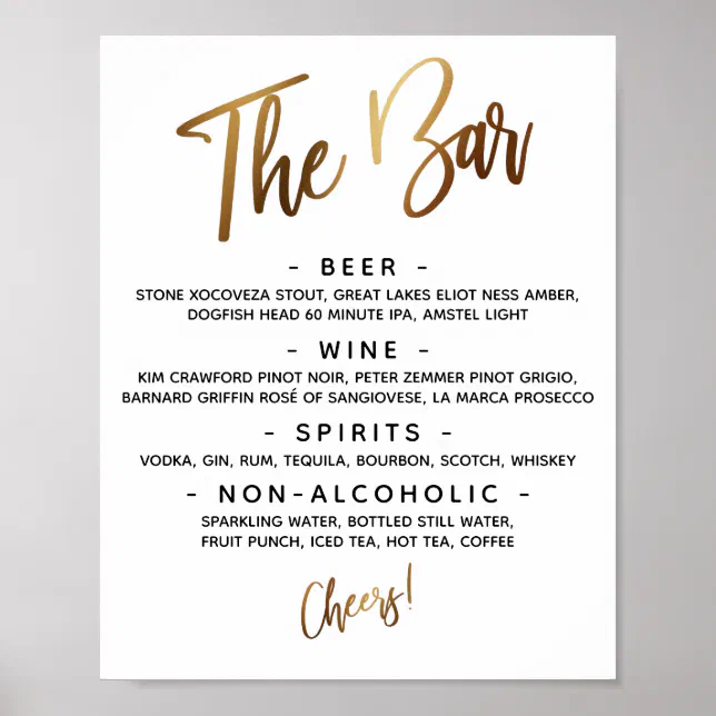 Simple Handwriting Typography "The Bar" Sign | Zazzle