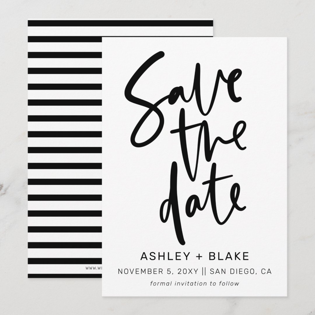 Simple Handwritten Calligraphy Save the Date | Zazzle