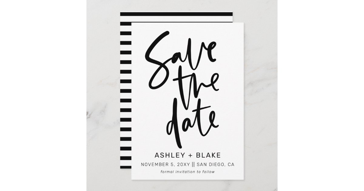 Simple Handwritten Calligraphy Save the Date | Zazzle