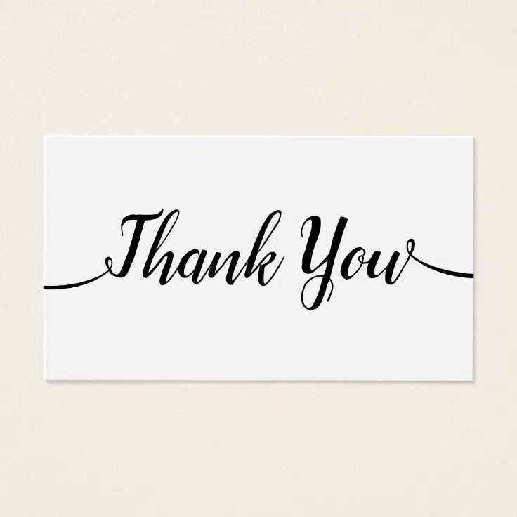 Simple Handwritten Script Calligraphy Thank You | Zazzle