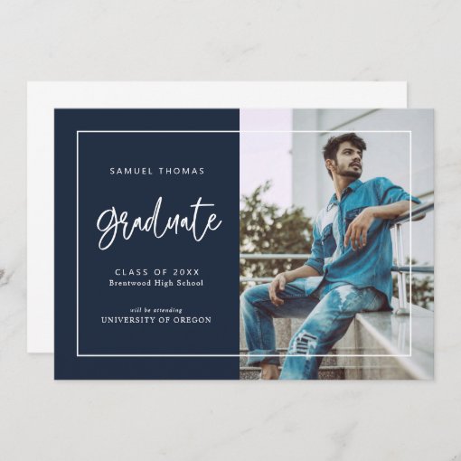 Simple Handwritten Script Graduation Announcement | Zazzle