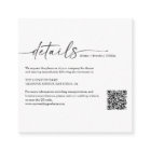 Simple Handwritten Script Wedding Details QR Code Enclosure Card | Zazzle