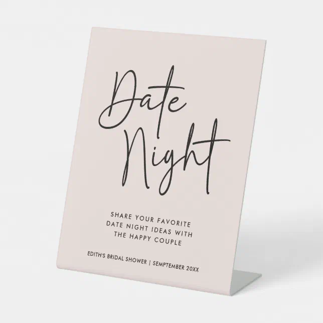Simple Handwritten Typography Date Night Jar Sign | Zazzle