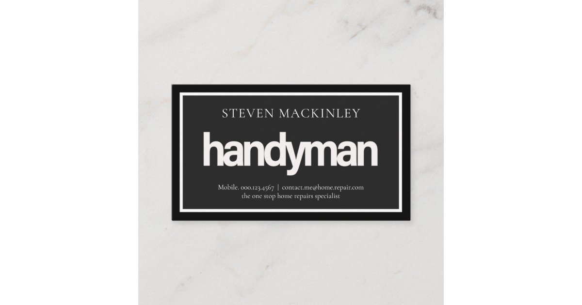 Simple HANDYMAN Signage Frame Business Card | Zazzle