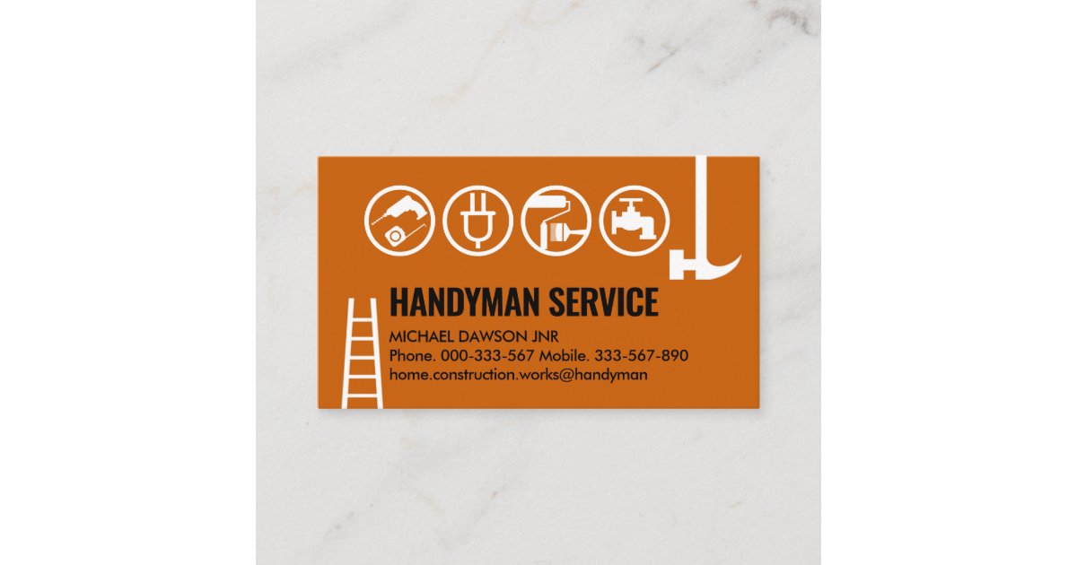 Simple Handyman Tools Border Business Card | Zazzle