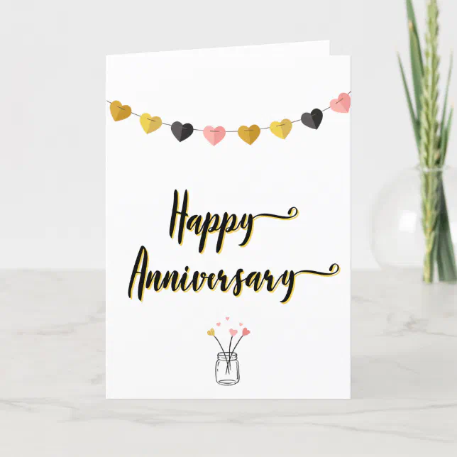 Simple Happy Anniversary Card for Couples Any Year | Zazzle