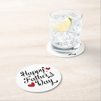 Simple Happy Father's Day Calligraphy | Coaster | Zazzle