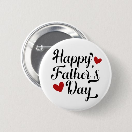 Simple Happy Father's Day Calligraphy | Pin Button | Zazzle