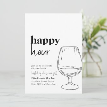 Simple Happy Hour House Party Invitation | Zazzle