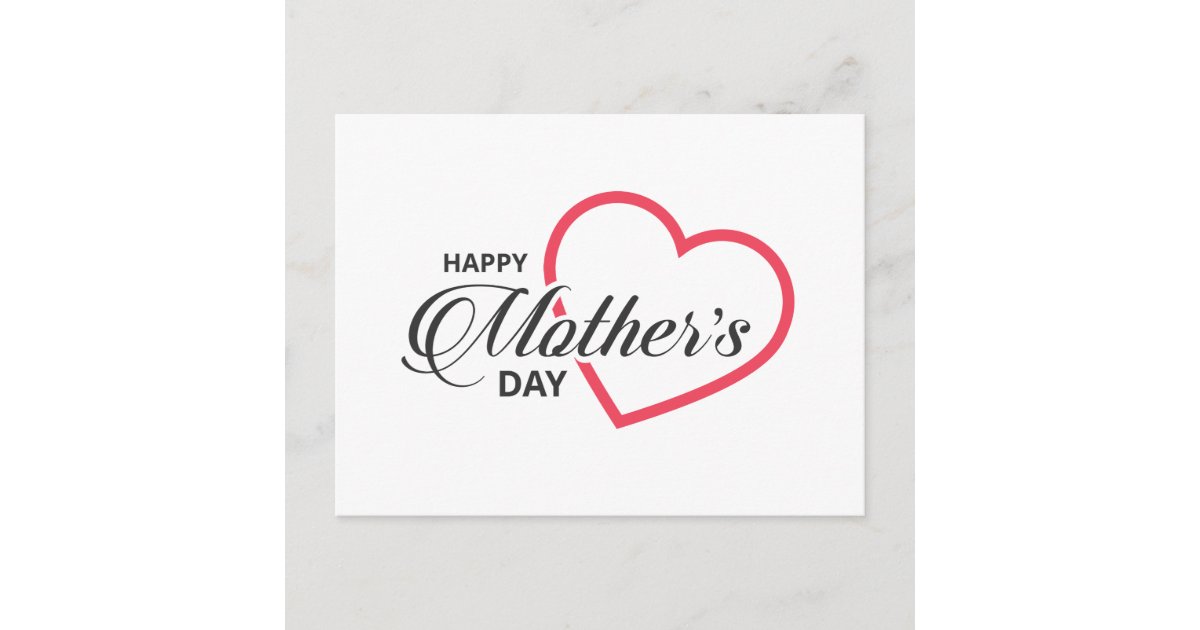 Simple Happy Mother's Day | Postcard | Zazzle