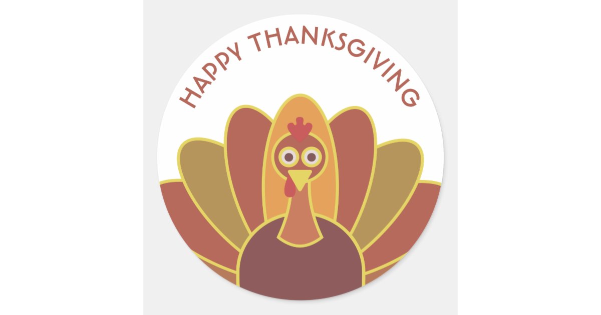 Simple Happy Thanksgiving Turkey | Sticker | Zazzle