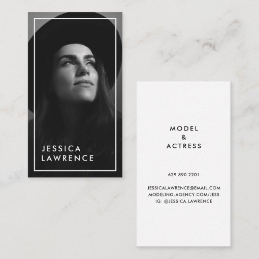 Simple headshot photo actors models photography business card | Zazzle