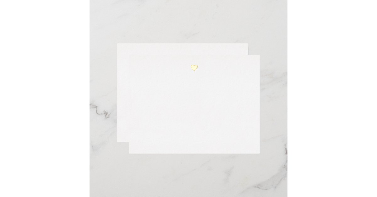 Simple Heart Gold Foil Note Card | Zazzle