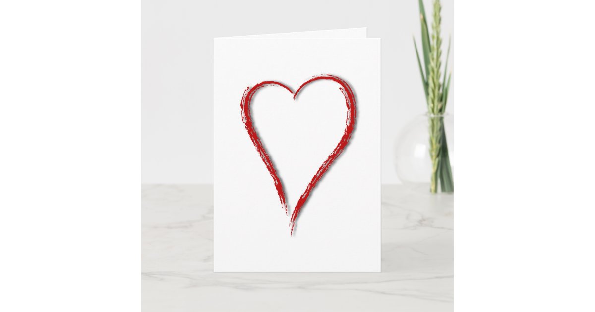 Simple Heart -Greeting Inside Card | Zazzle