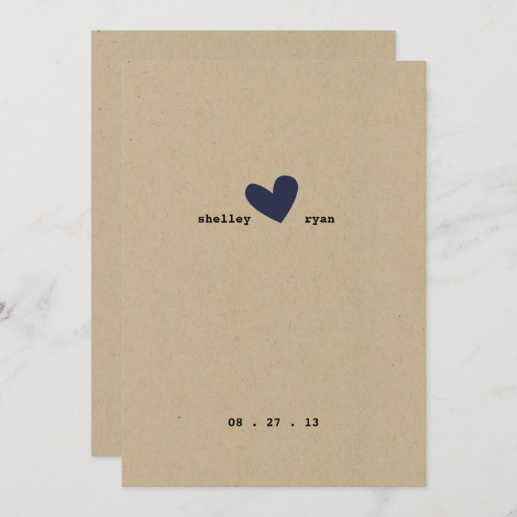 Simple Heart Wedding Invitation | Zazzle