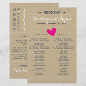 Simple Heart Wedding Program | Zazzle
