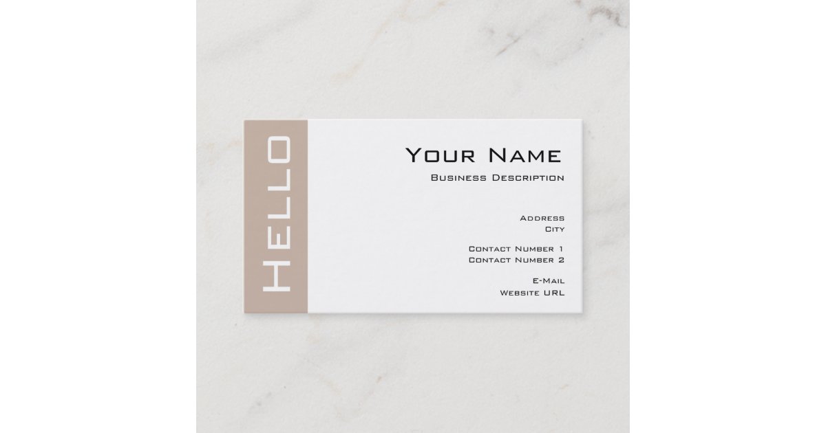 Simple Hello Business card | Zazzle