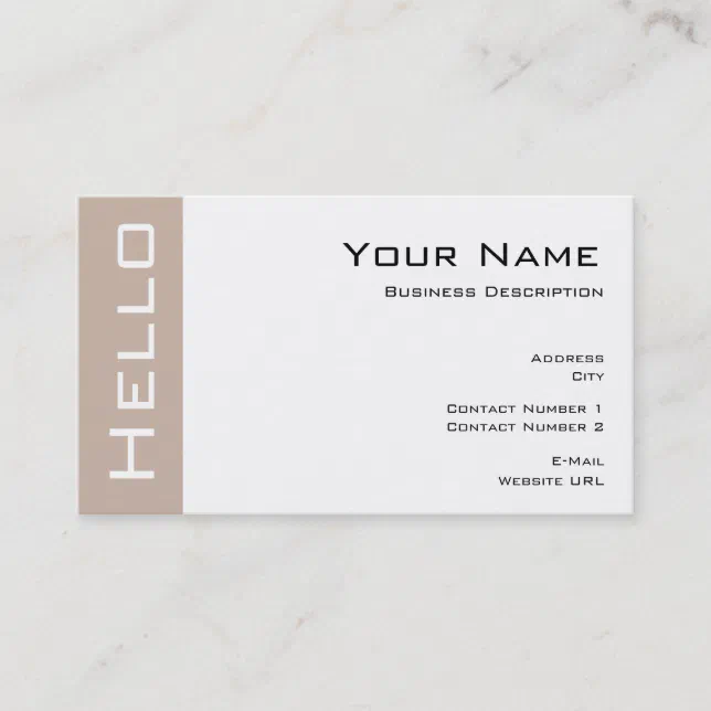 Simple Hello Business card | Zazzle