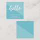 SIMPLE HELLO SCRIPT hand drawn type mod geometric Square Business Card ...