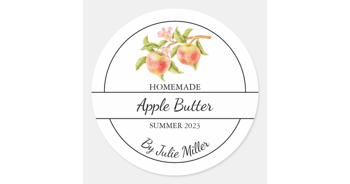 Simple Homemade Apple Butter Label | Zazzle
