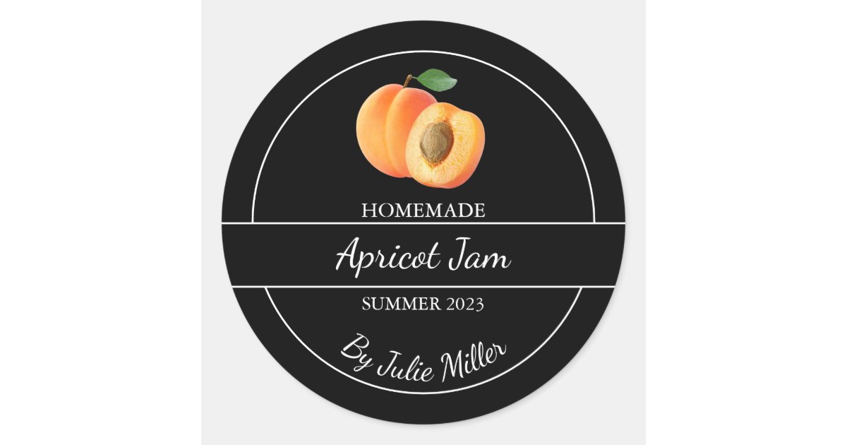Simple Homemade Apricot Jam Label | Zazzle