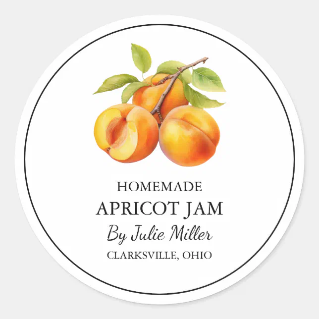 Simple Homemade Apricot Jam Label | Zazzle