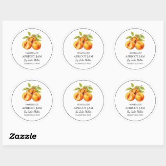 Simple Homemade Apricot Jam Label | Zazzle