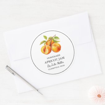 Simple Homemade Apricot Jam Label | Zazzle