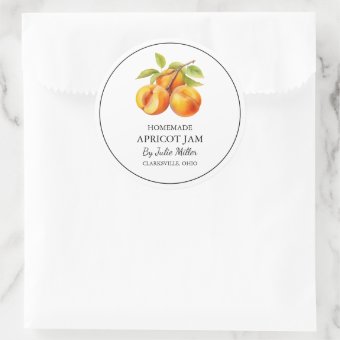 Simple Homemade Apricot Jam Label | Zazzle