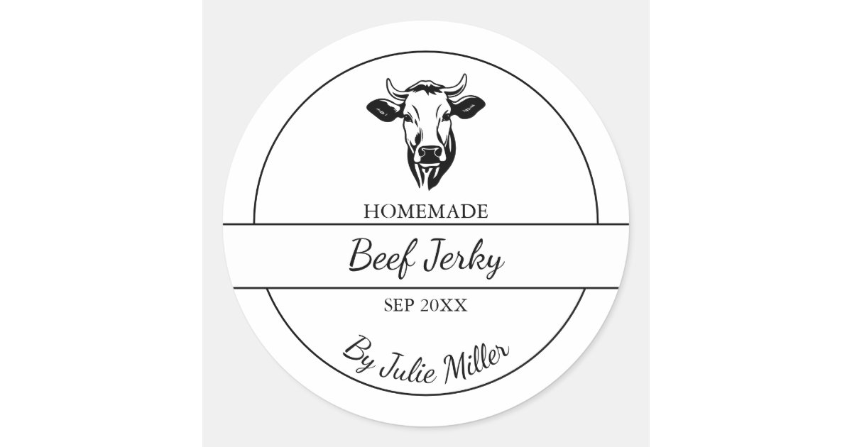 Simple Homemade Beef Jerky Label | Zazzle