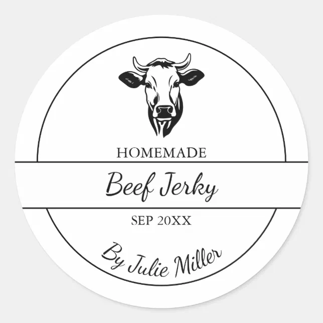 Simple Homemade Beef Jerky Label | Zazzle