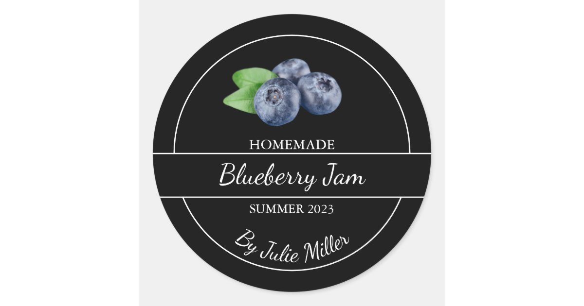 Simple Homemade Blueberry Jam Label | Zazzle