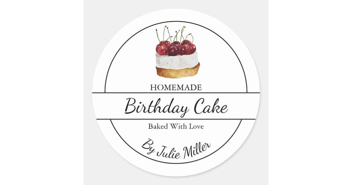 Simple Homemade Cake Label | Zazzle