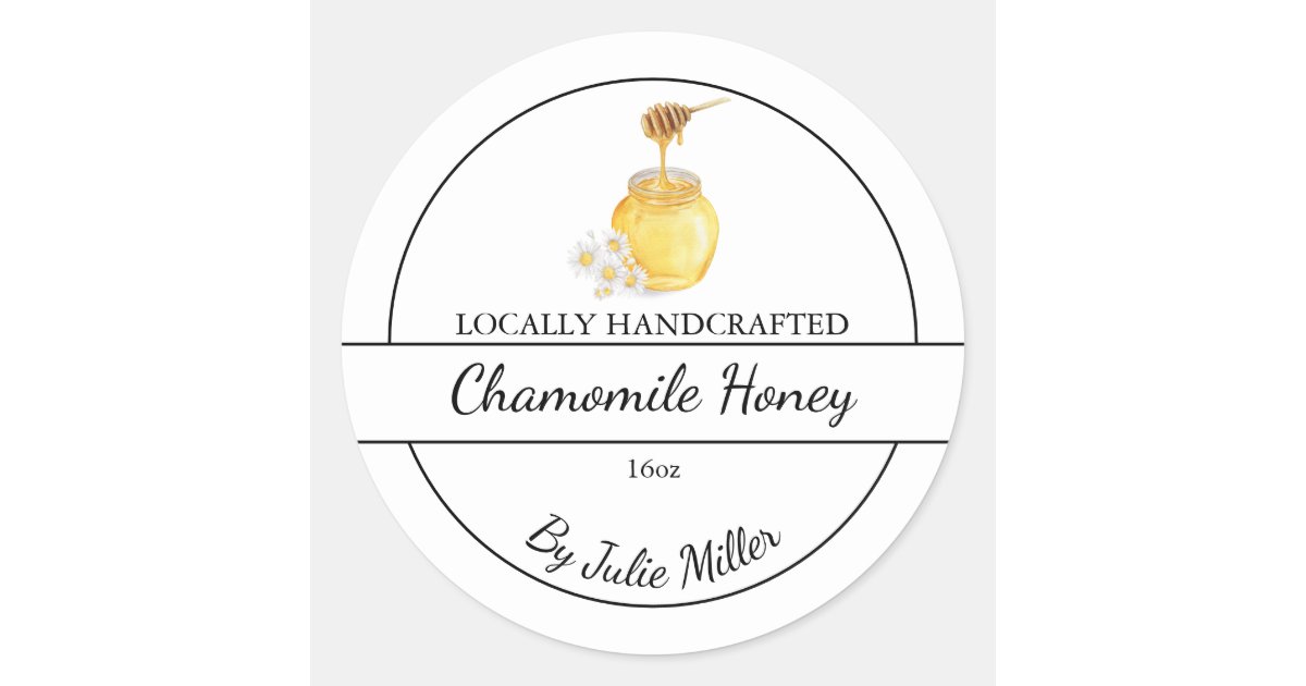 Simple Homemade Chamomile infused Honey Label | Zazzle