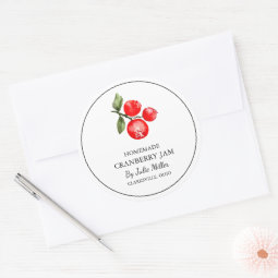 Simple Homemade Cranberry Jam Label | Zazzle
