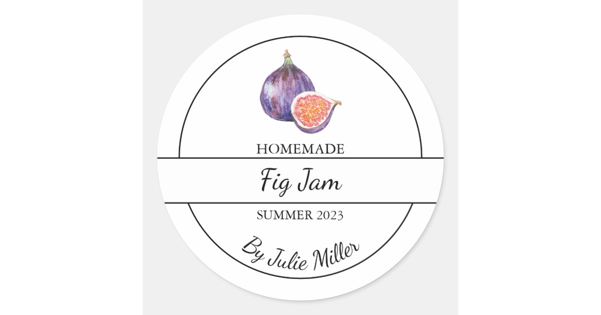Simple Homemade Fig Jam Label | Zazzle