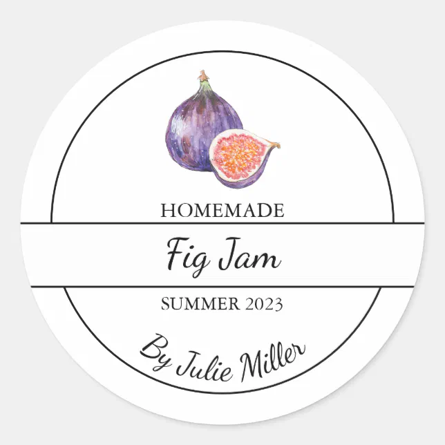 Simple Homemade Fig Jam Label | Zazzle