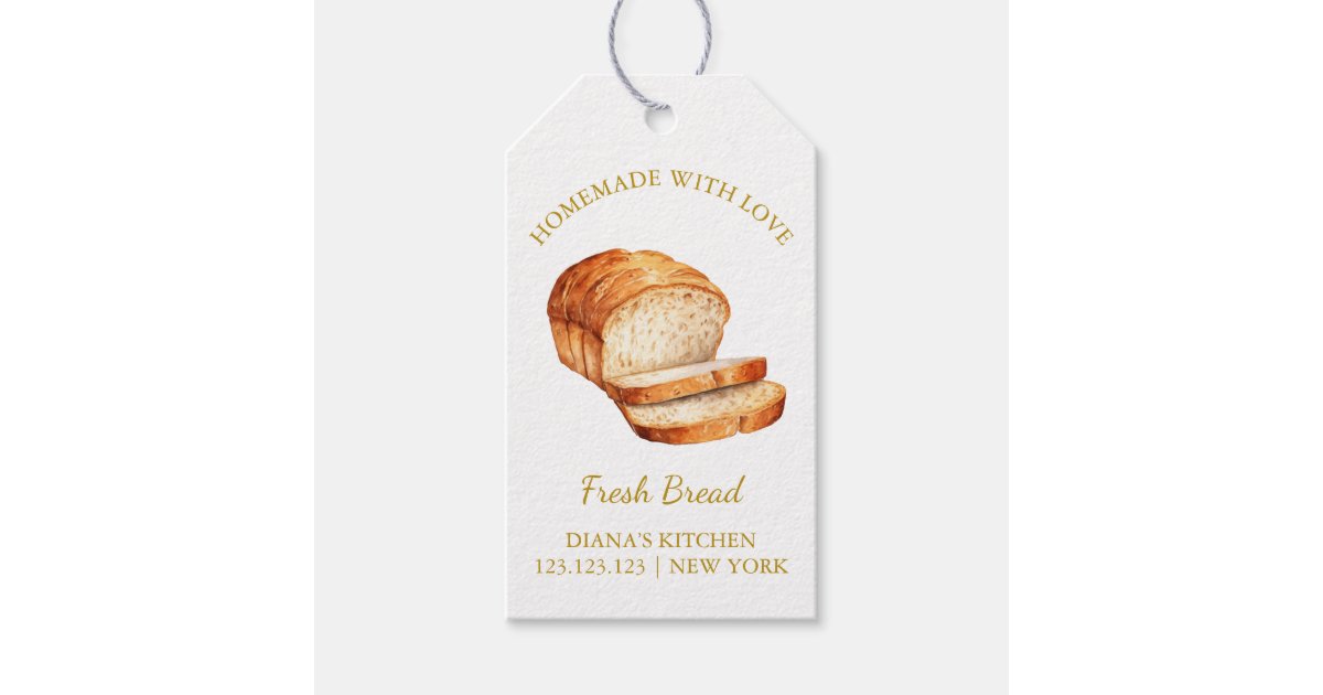 Simple Homemade Fresh Bread Hang Tag | White | Zazzle