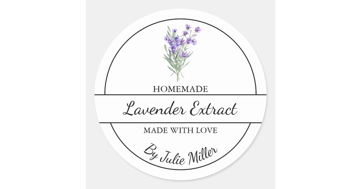 Simple Homemade Lavender Extract Label | Zazzle
