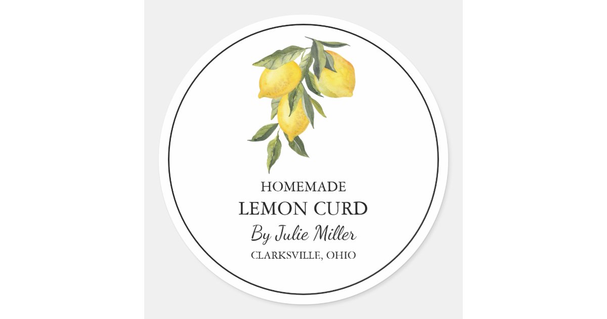 Simple Homemade Lemon Curd Label | Zazzle