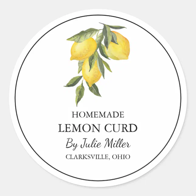 Simple Homemade Lemon Curd Label | Zazzle