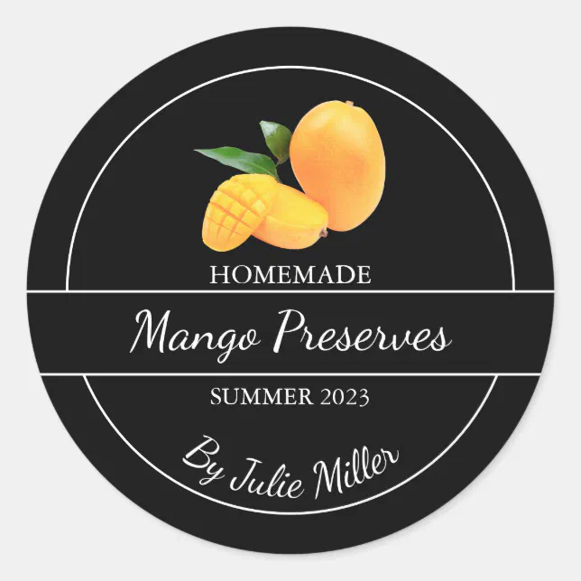 Simple Homemade Mango Preserves Label | Zazzle