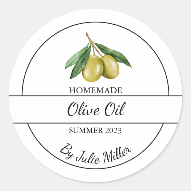 Simple Homemade Olive Oil Label | Zazzle