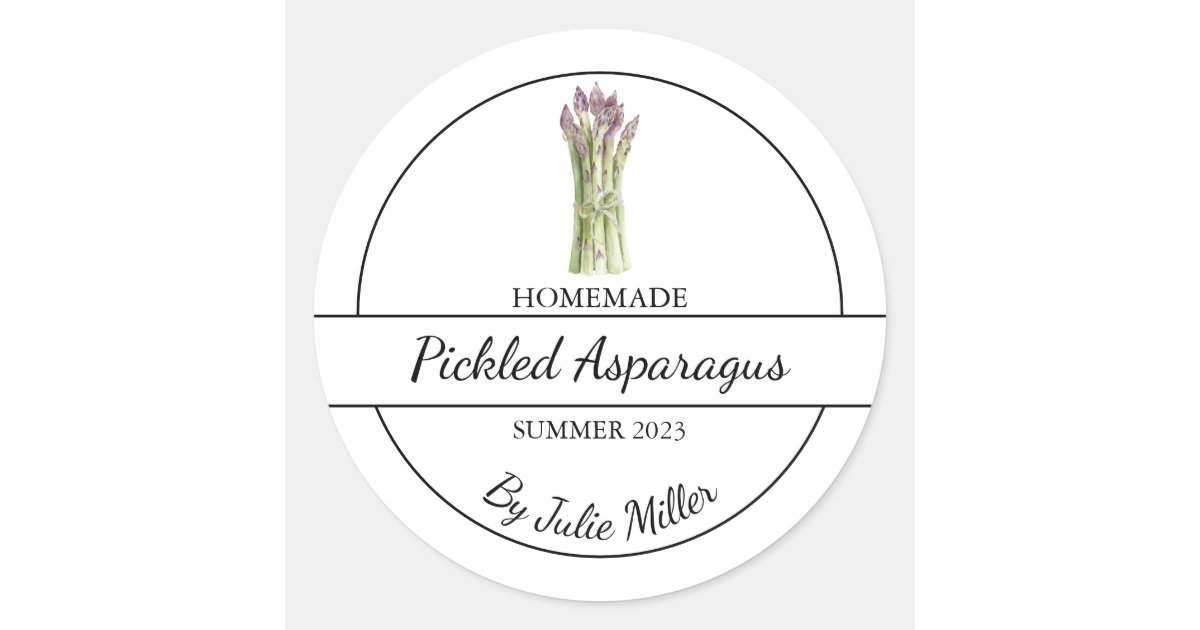 Simple Homemade Pickled Asparagus Label | Zazzle