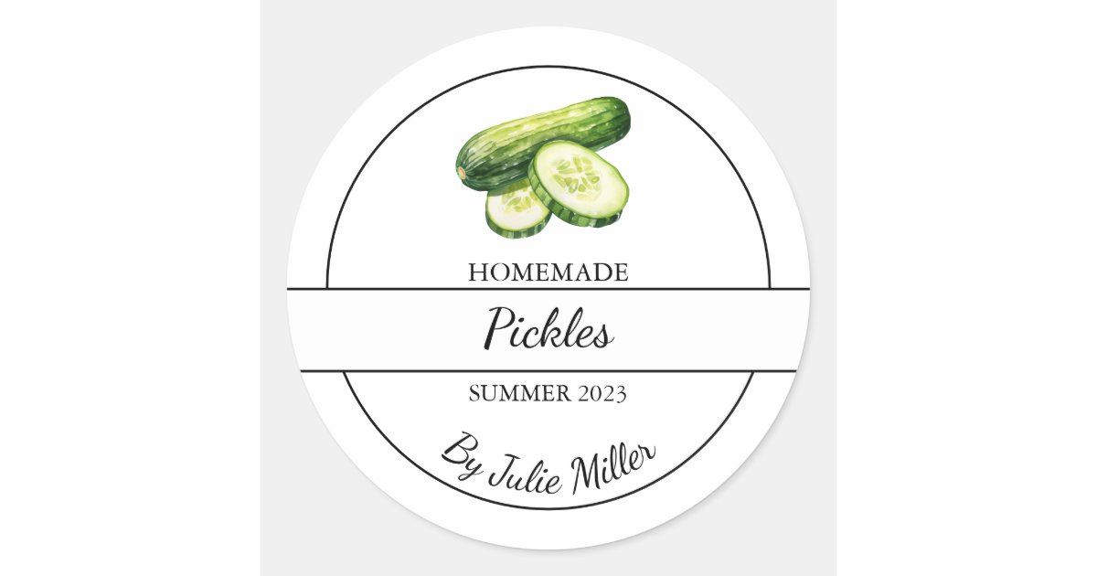Simple Homemade Pickles Label | Zazzle