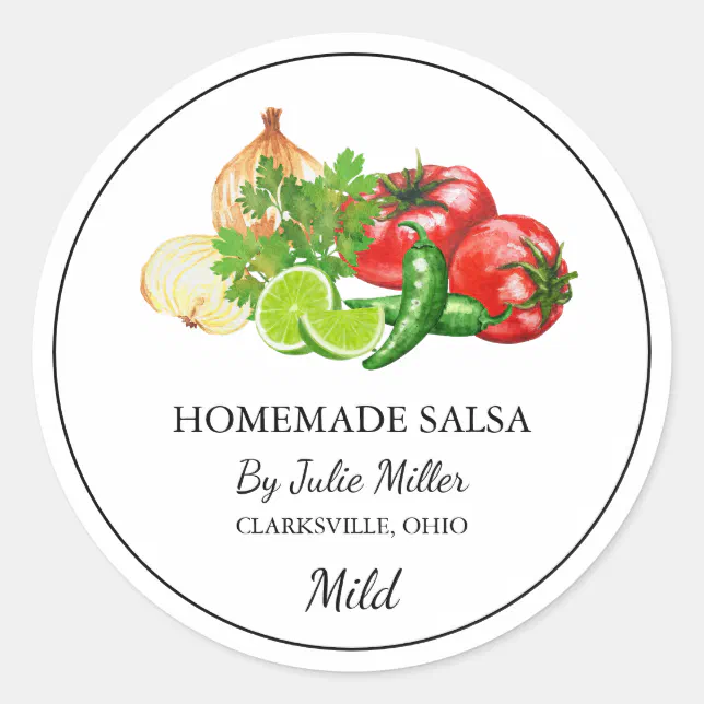 Simple Homemade Tomato Salsa Label | Zazzle